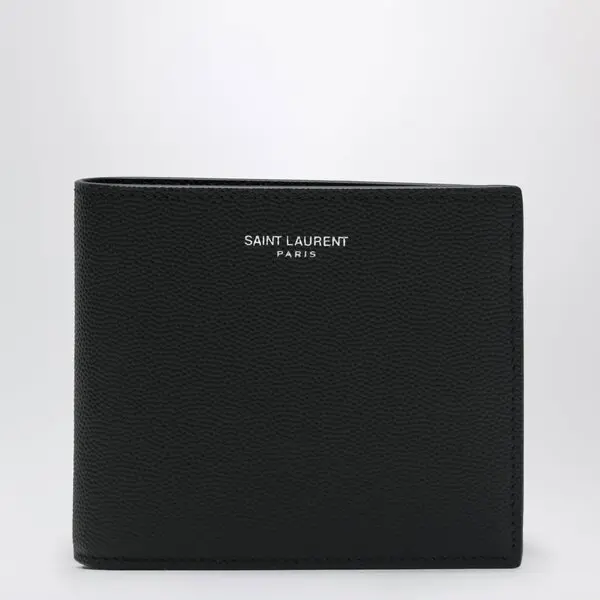 Saint Laurent East/west Wallet In Grain De Poudre Leather - Black