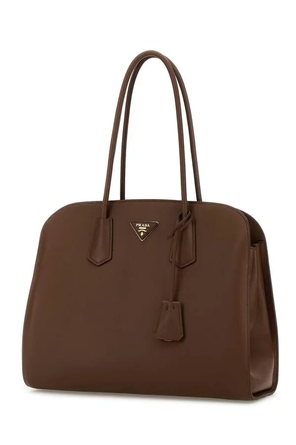 Prada Chocolate Leather Shopping Bag