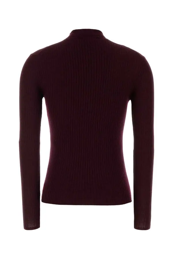 JIL SANDER Burgundy Wool Blend Sweater