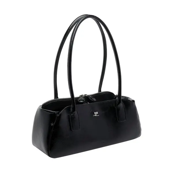 COURREGES Strip Naplack Shoulder Bag