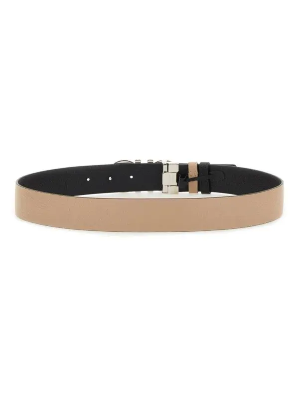 FERRAGAMO Gancini Reversible Belt - Cream