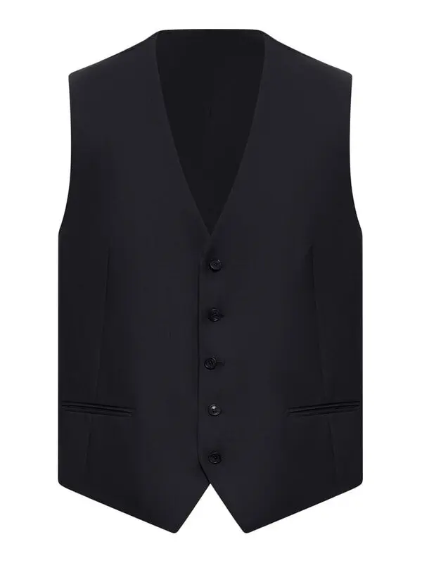 Tagliatore Bruce Tailored Wool Suit With Vest - Black