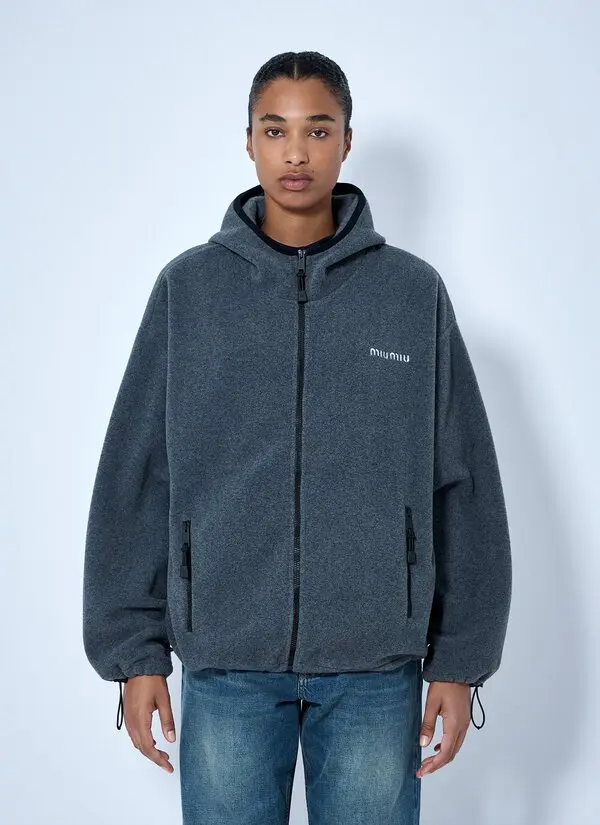 Miu Miu Hooded Zip Sweatshirt