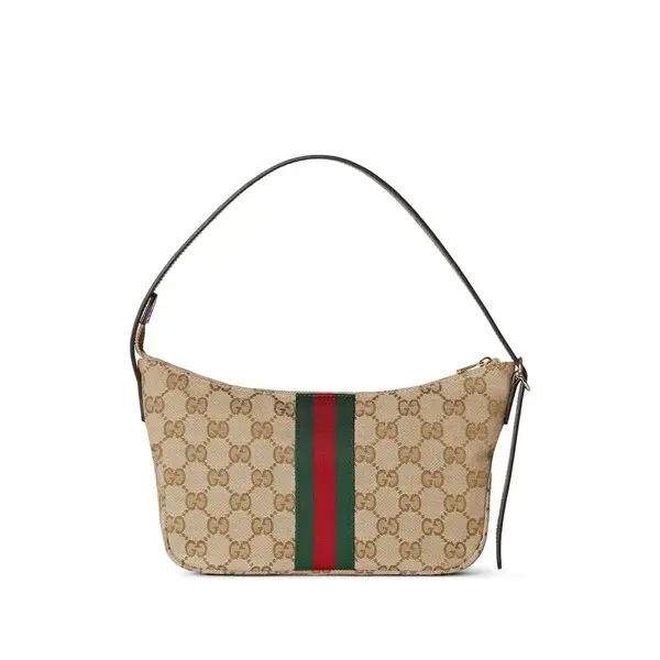 Gucci Shoulder Bag With Web Detail - Cream
