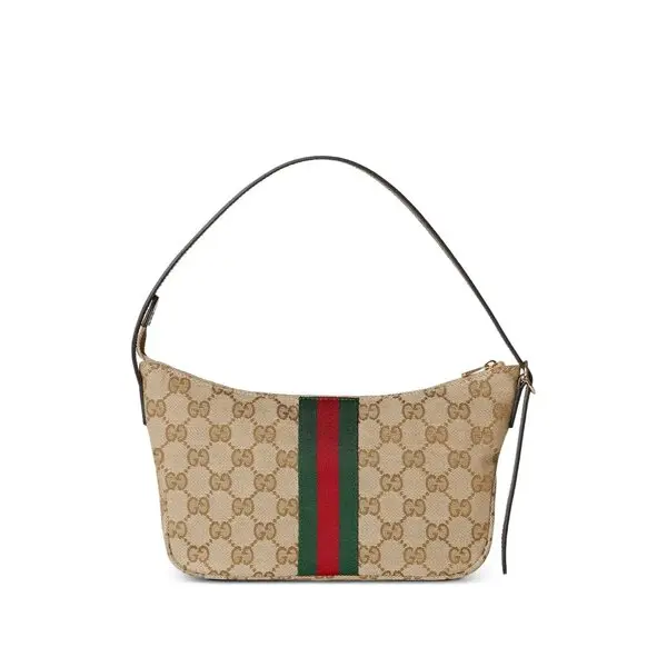 Gucci Shoulder Bag With Web Detail - Cream