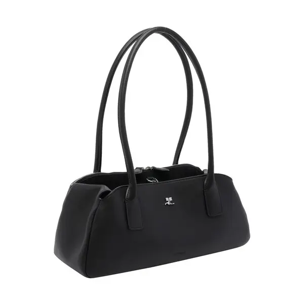 COURREGES Strip Naplack Shoulder Bag