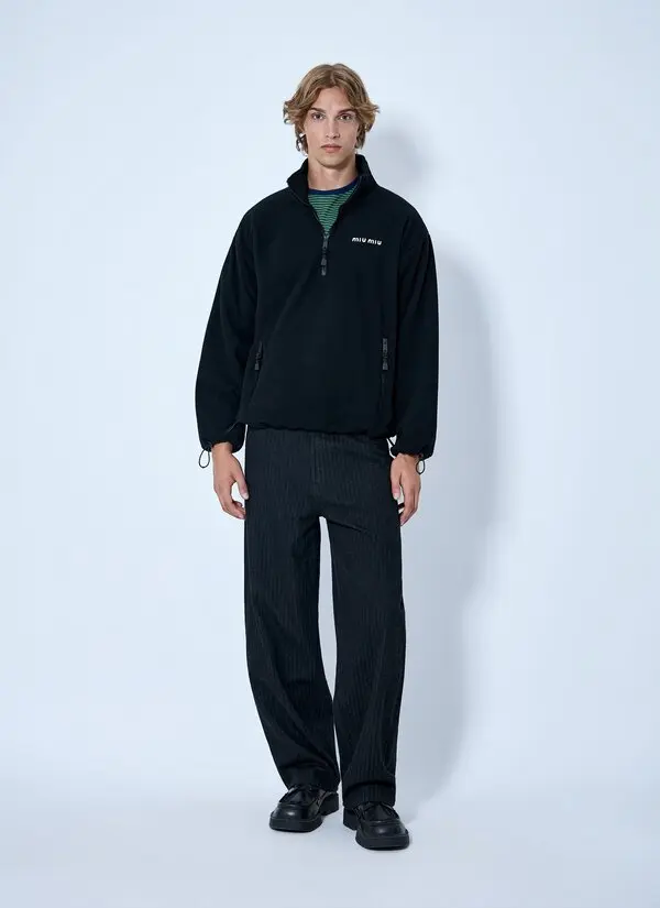 Miu Miu Half-zip Fleece Sweatshirt