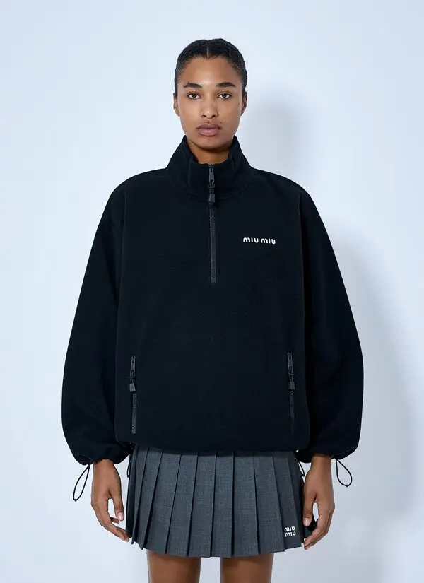 Miu Miu Half-zip Fleece Sweatshirt