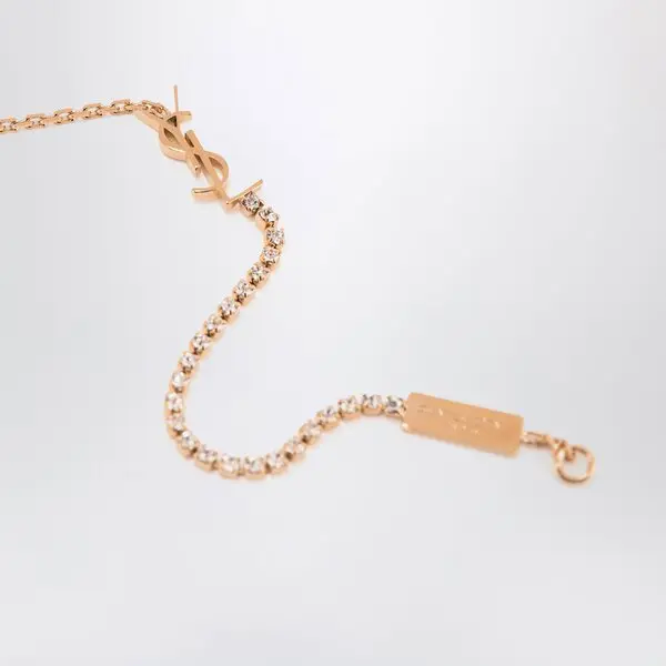 Saint Laurent Cassandre Charm Bracelet In Gold-tone Metal - Silver