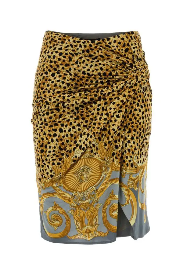 Versace Printed Jersey Skirt - Multicolor