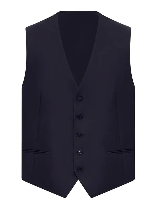 Tagliatore Bruce Tailored Wool Suit With Vest - Blue