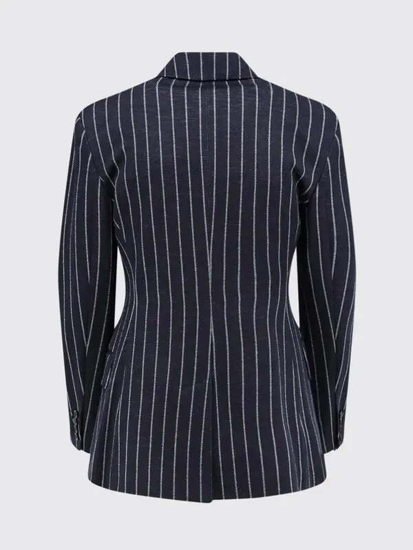 Max Mara Pinstripe Double-breasted Slim Fit Blazer - Blue