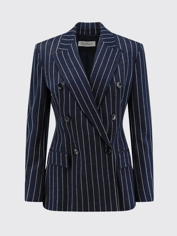 Max Mara Pinstripe Double-breasted Blazer - Blue