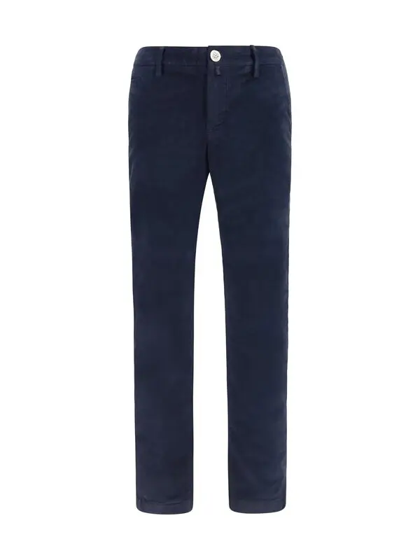Jacob Cohen Bobby Slim Chino Pants In Stretch Cotton Gabardine - Blue