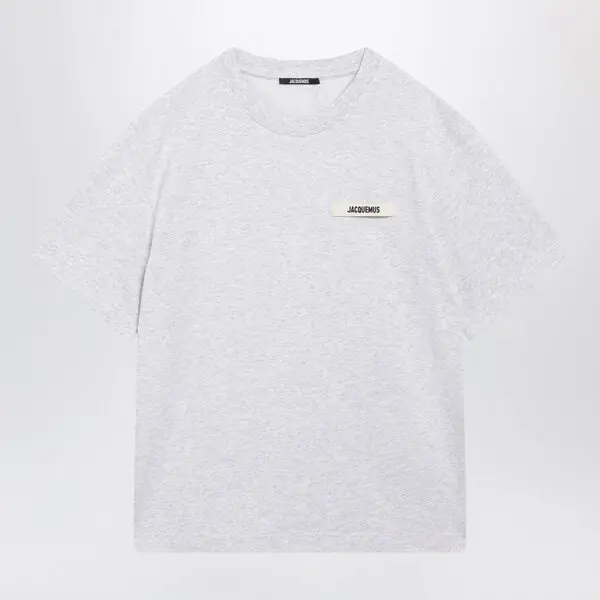 Jacquemus Grey T-shirt With Grosgrain Logo