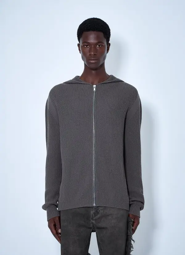 Rick Owens Wool Zipped Hoodie - Gray