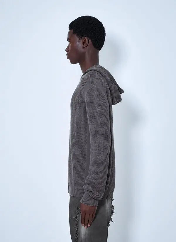 Rick Owens Wool Zipped Hoodie - Gray