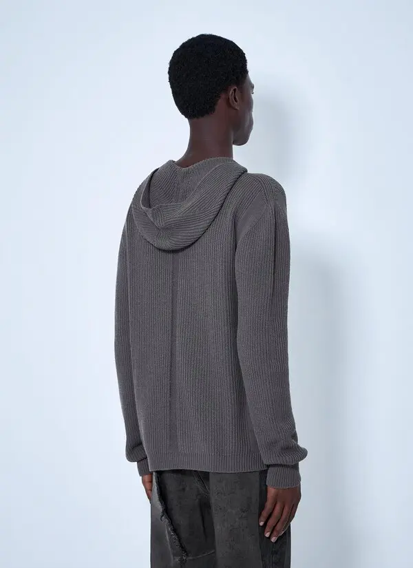 Rick Owens Wool Zipped Hoodie - Gray