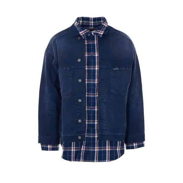 Balenciaga Patched Shirt Jacket - Blue