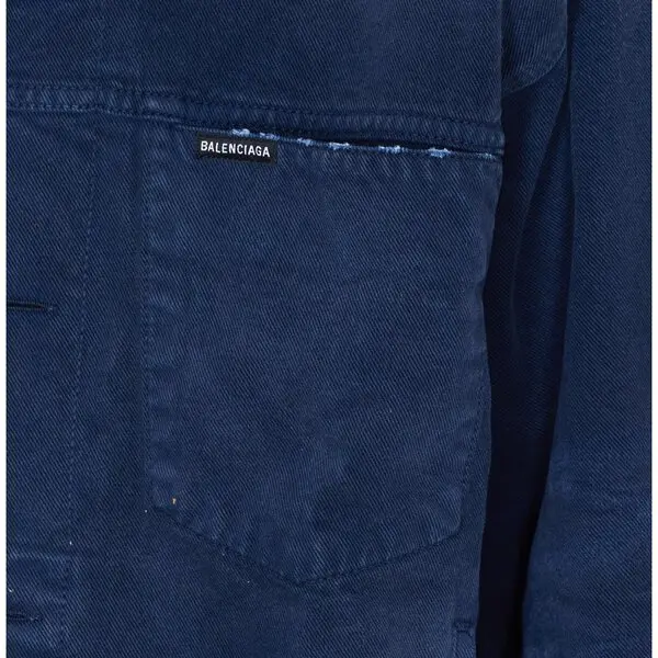Balenciaga Patched Shirt Jacket - Blue