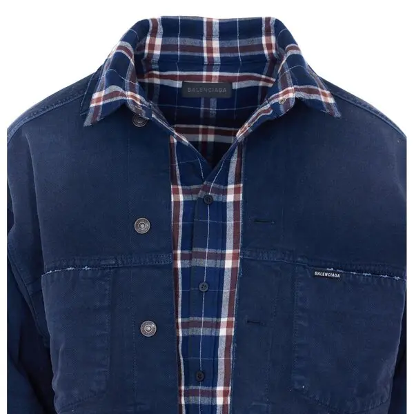 Balenciaga Patched Shirt Jacket - Blue