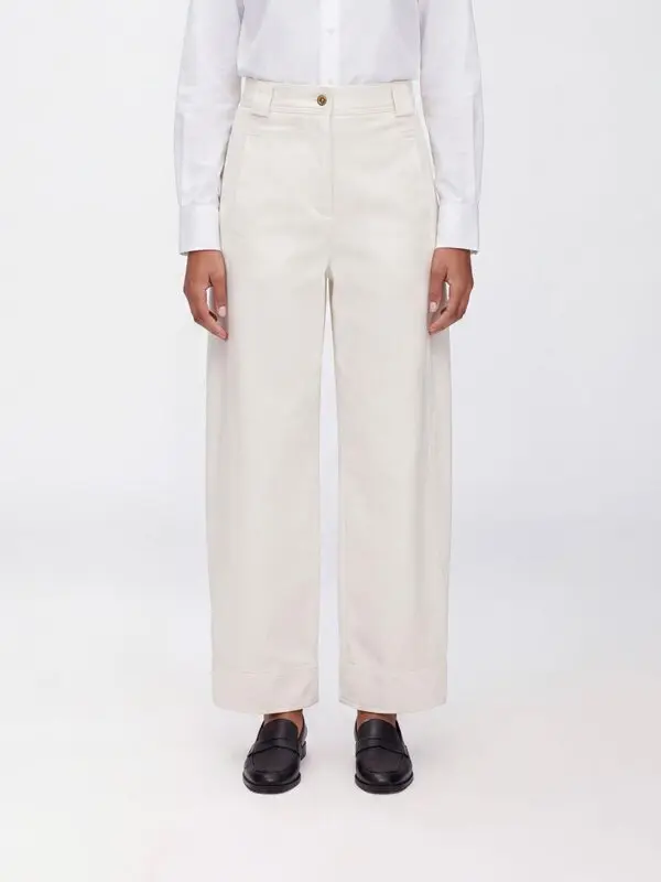 Max Mara Adorni High-waisted Wide-leg Cotton Trousers - Brown