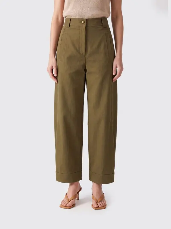 Max Mara Adorni High-waisted Wide-leg Cotton Trousers - Brown