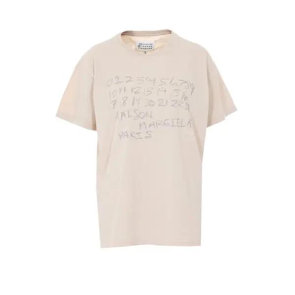 MAISON MARGIELA Numerical Logo T-shirt - Cream