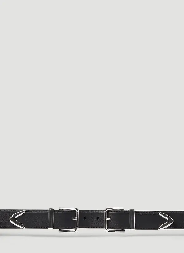 Dolce & Gabbana Double Buckle Leather Belt
