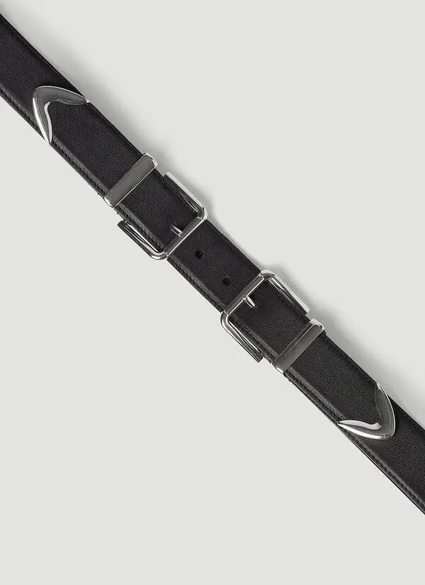 Dolce & Gabbana Double Buckle Leather Belt