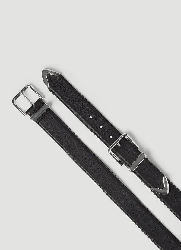 Dolce & Gabbana Double Buckle Leather Belt