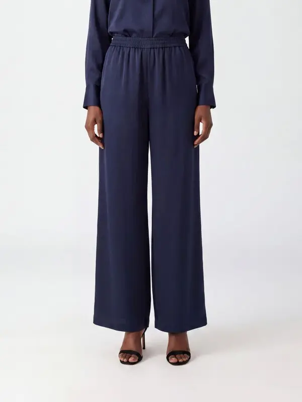 Max Mara Volonti High-waisted Silk Palazzo Trousers - Blue