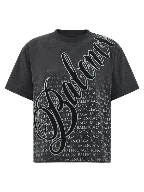 Balenciaga Cursive' T-shirt - Black