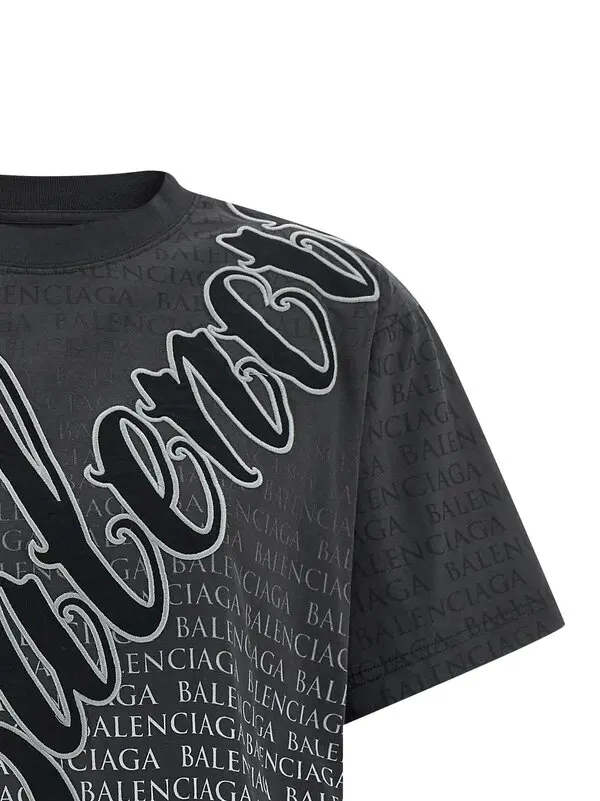 Balenciaga Cursive' T-shirt - Black