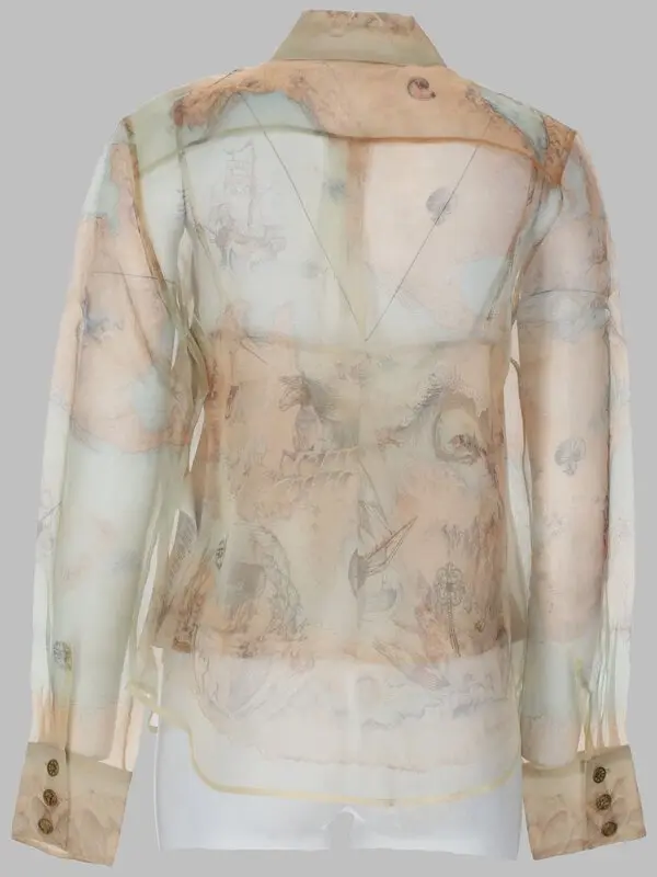 Zimmermann Silk Printed Blouse - Cream