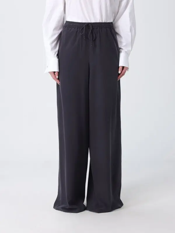 Max Mara Silk Wide-leg Trousers With Drawstring - Multicolor