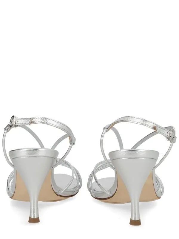 AeydĒ Solange Heeled Sandals - Silver