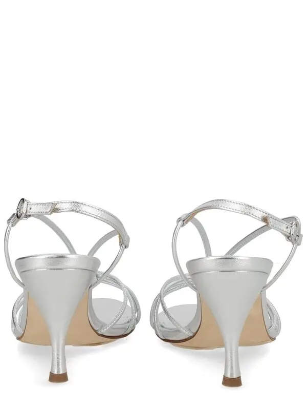 AeydĒ Solange Heeled Sandals - Silver