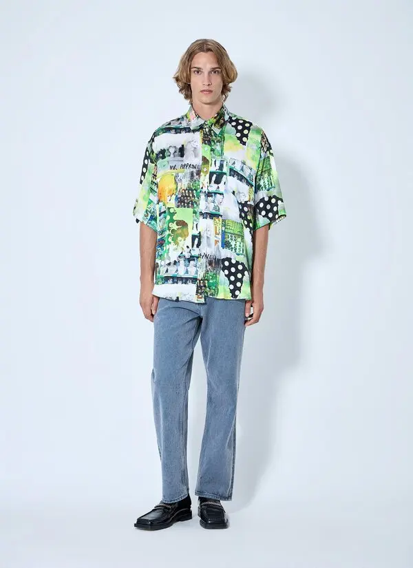 Martine Rose Boxy Wrap Shirt - Green