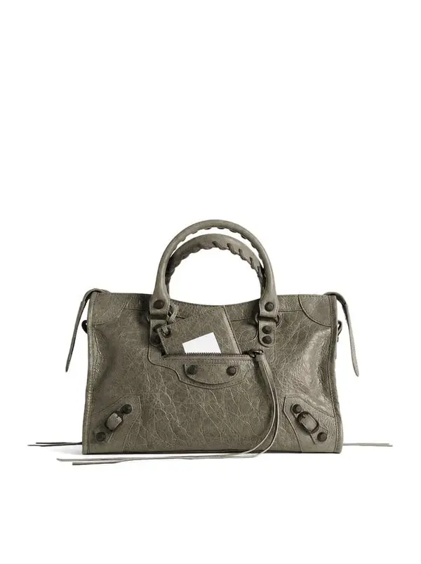 Balenciaga Le City Small Bag In Arena Lambskin - Green