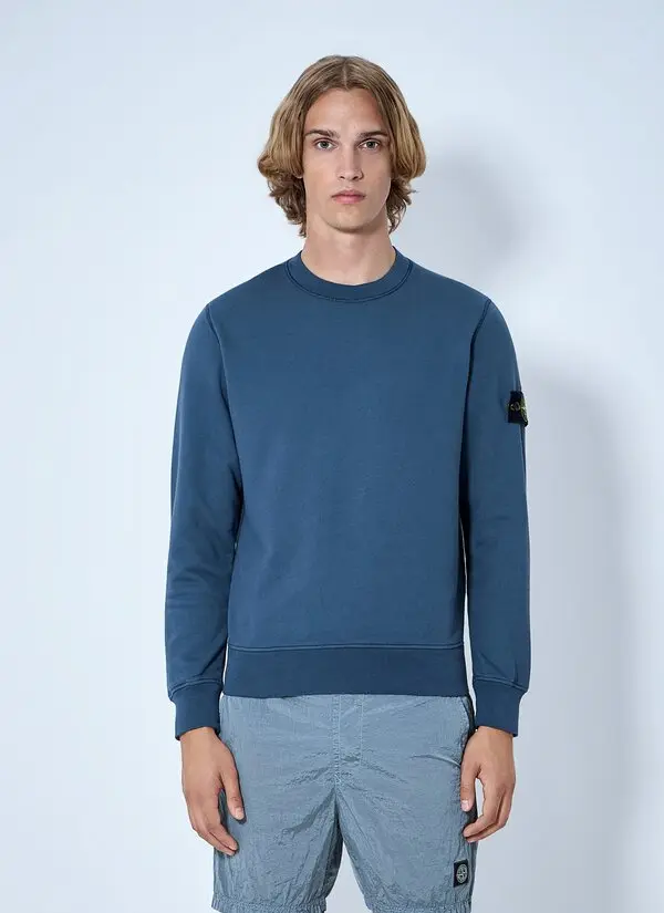 Stone Island Crewneck Sweatshirt With Sleeve Patch