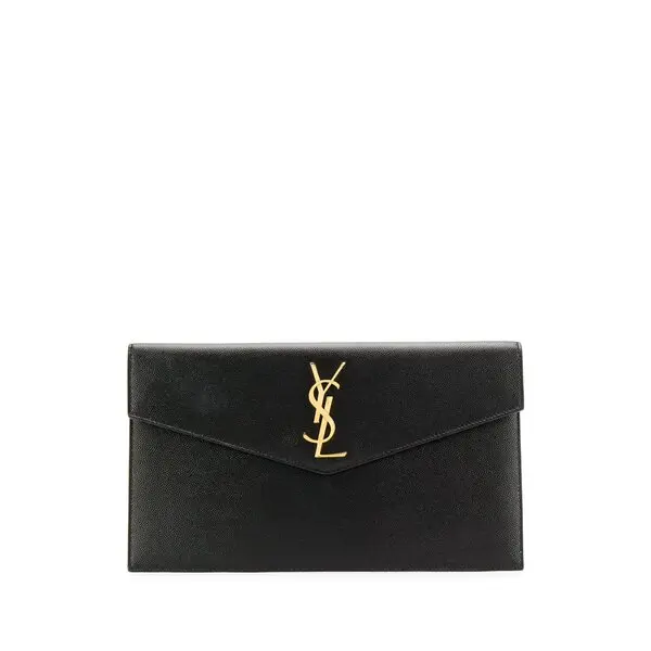 Saint Laurent Leather Clutch Bag - Black