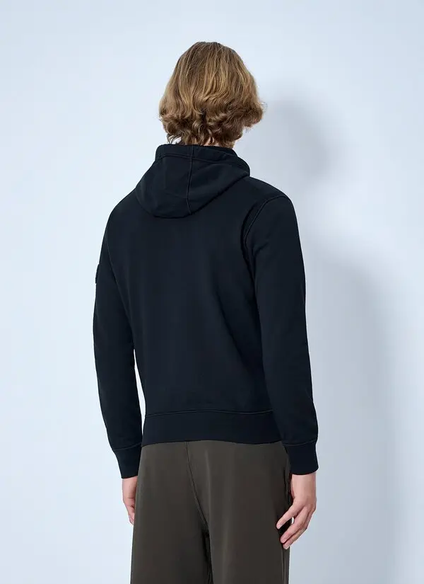 Stone Island Zip-up Hoodie With Sleeve Patch