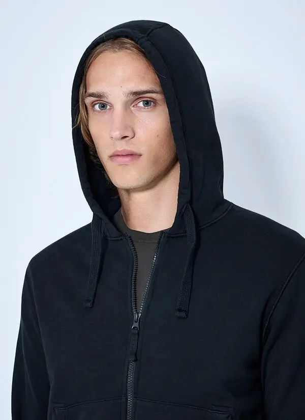 Stone Island Zip-up Hoodie With Sleeve Patch