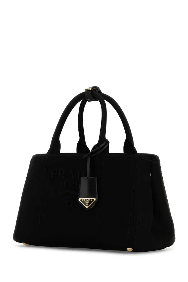 Prada Canvas Shopping Bag - Black