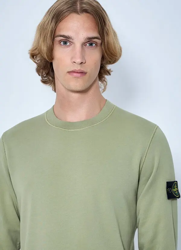 Stone Island Crewneck Sweatshirt With Arm Patch