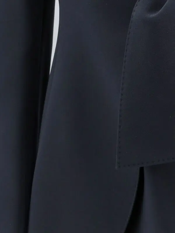 Max Mara Slim Fit Short Cady Blazer With Tie Fastening - Blue