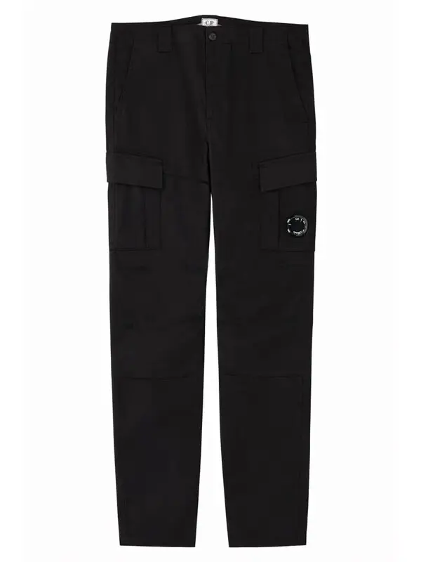 C.P. COMPANY Logo Patch Cargo Trousers - Black