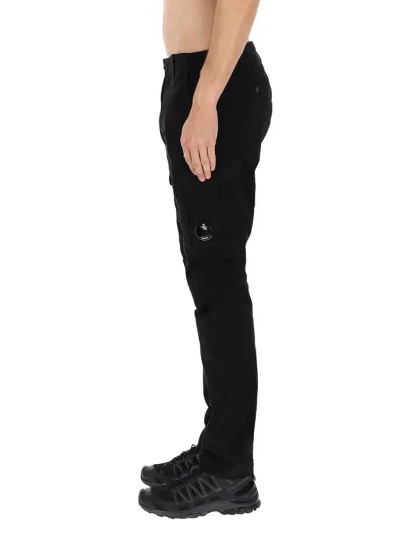 C.P. COMPANY Logo Patch Cargo Trousers - Black