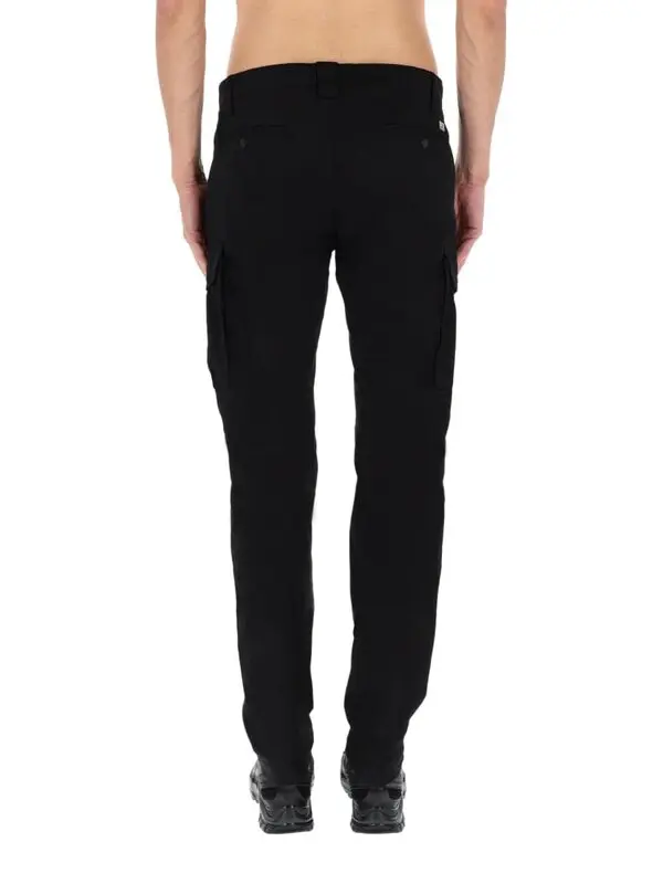 C.P. COMPANY Logo Patch Cargo Trousers - Black